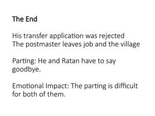 The Postmaster story by Tagore summary explained | PPTX