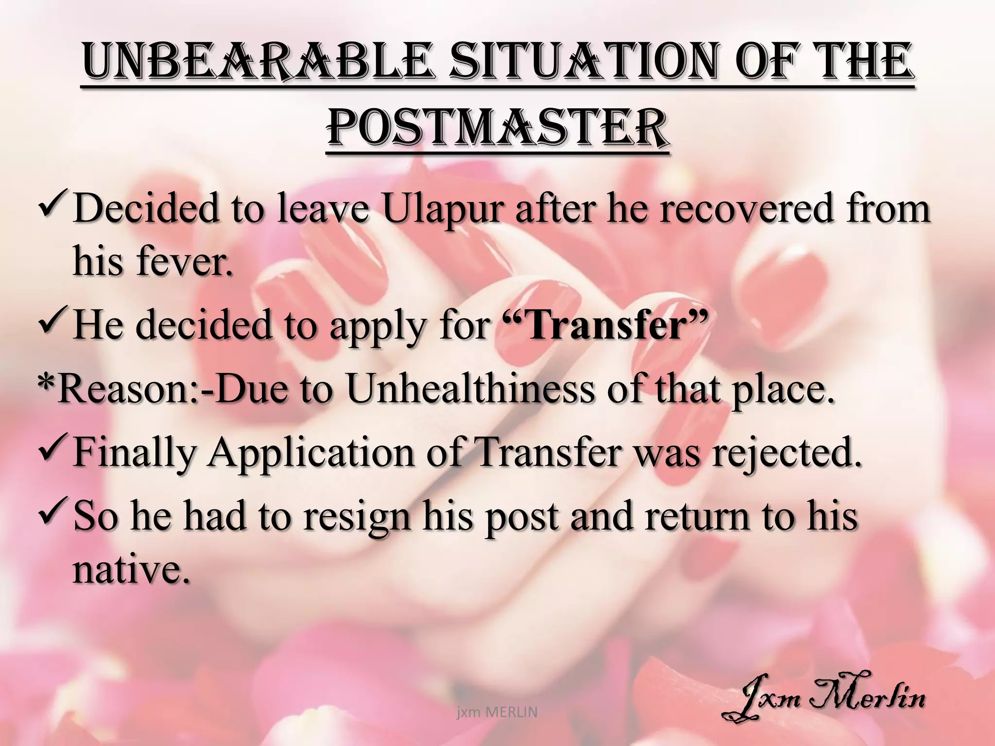 The post master by Rabindranath Tagore | PDF