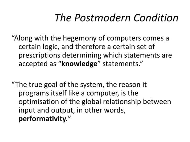 The postmodern condition in educational research | PPT