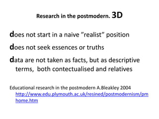 The postmodern condition in educational research | PPT