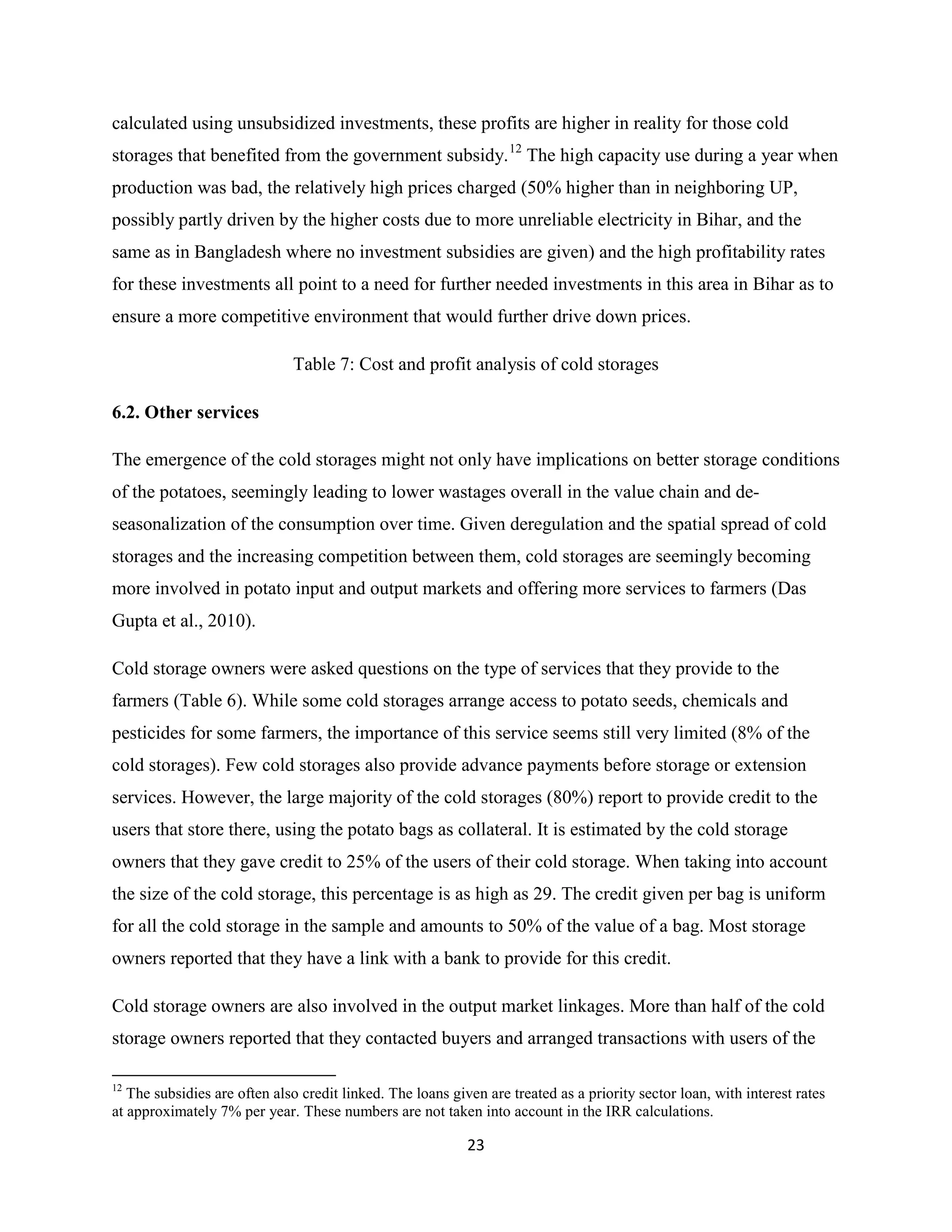 The potato value chain and benefits of cold storages | PDF