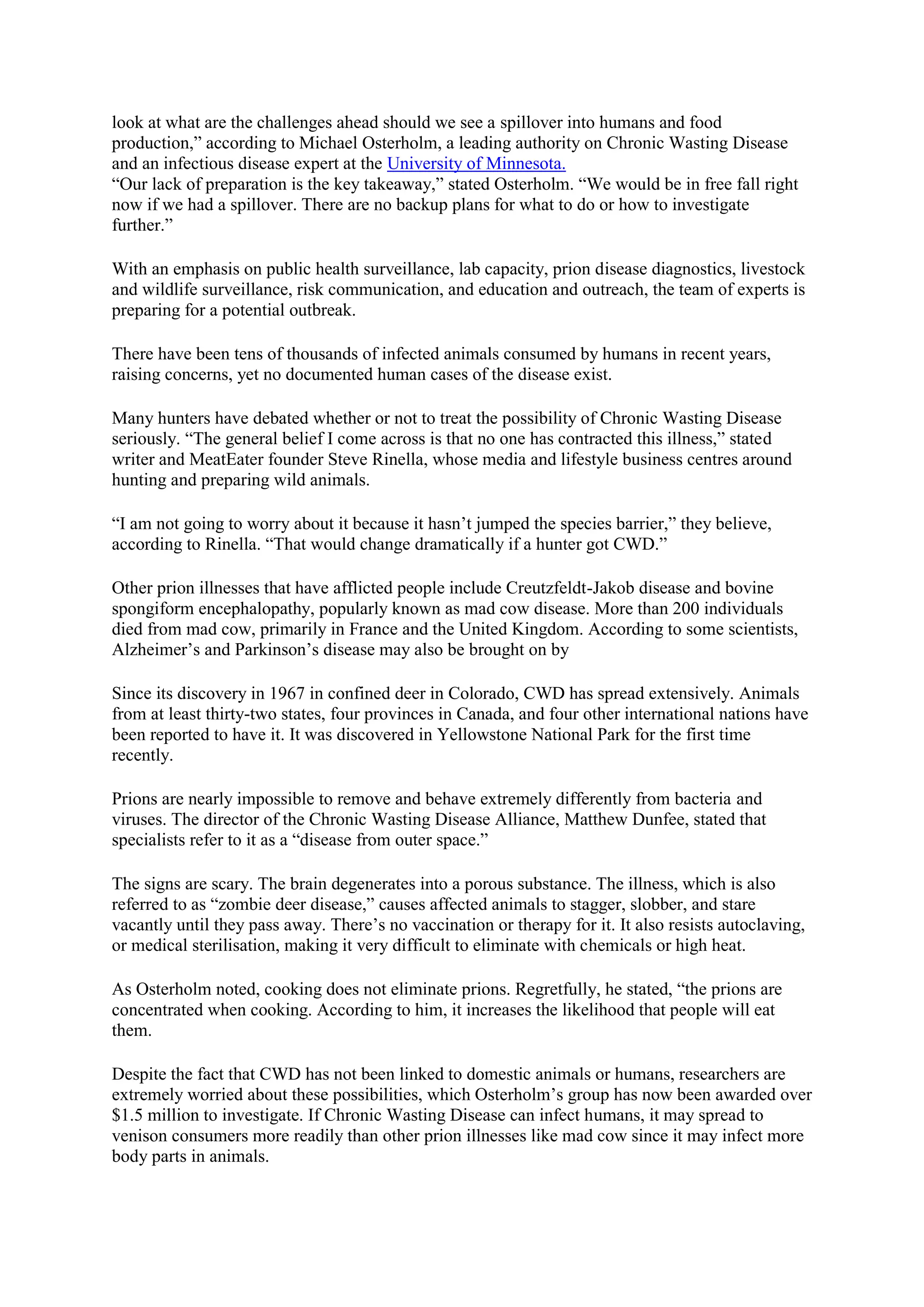 Chronic Wasting Disease: Increases Worries to Humans and Wildlife | The ...