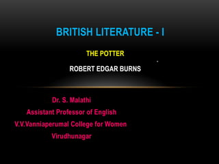 Robert Edgar Burns' poem The Potter.pptx