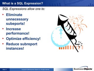 Crystal Reports - The Power and Possibilities of SQL Expressions | PPT