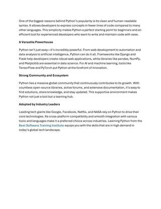 The Power and Simplicity of Python readb | PDF
