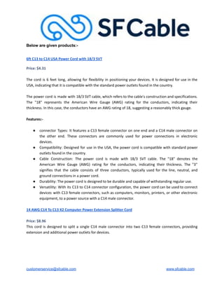 The Power Enabler_ SF Cable's Dependable and Efficient C14 to C13 Power Cords.pdf | Computer ...
