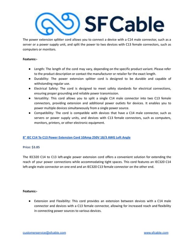 The Power Enabler_ SF Cable's Dependable and Efficient C14 to C13 Power Cords.pdf | Computer ...