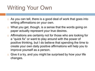 The power of affirmations | PPTX