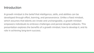 The Power of a Growth Mindset and Its Impact on Success | PDF