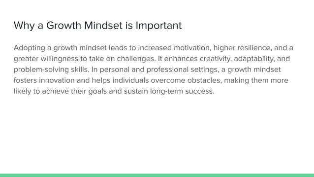 The Power of a Growth Mindset and Its Impact on Success | PDF