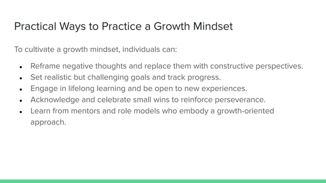 The Power of a Growth Mindset and Its Impact on Success | PDF