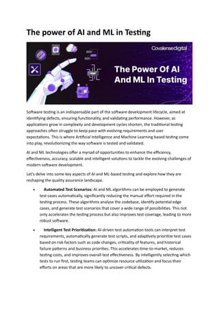 The power of AI and ML in Testing . | PDF