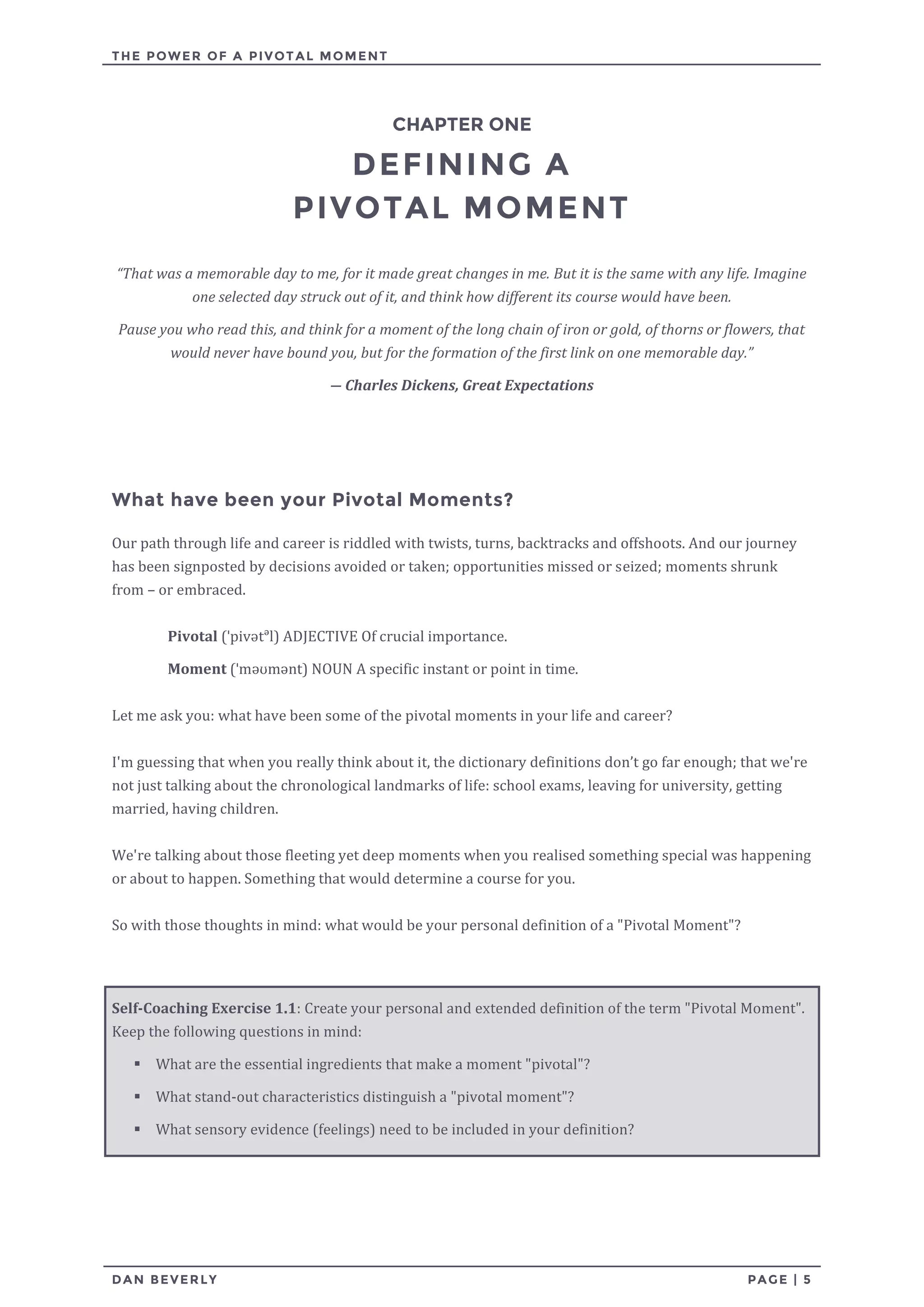 The Power Of A Pivotal Moment Sample Pdf