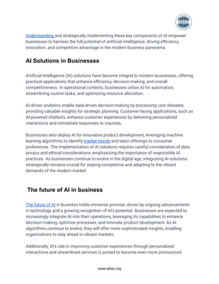 The Power of Artificial Intelligence Technology in Modern Business | PDF