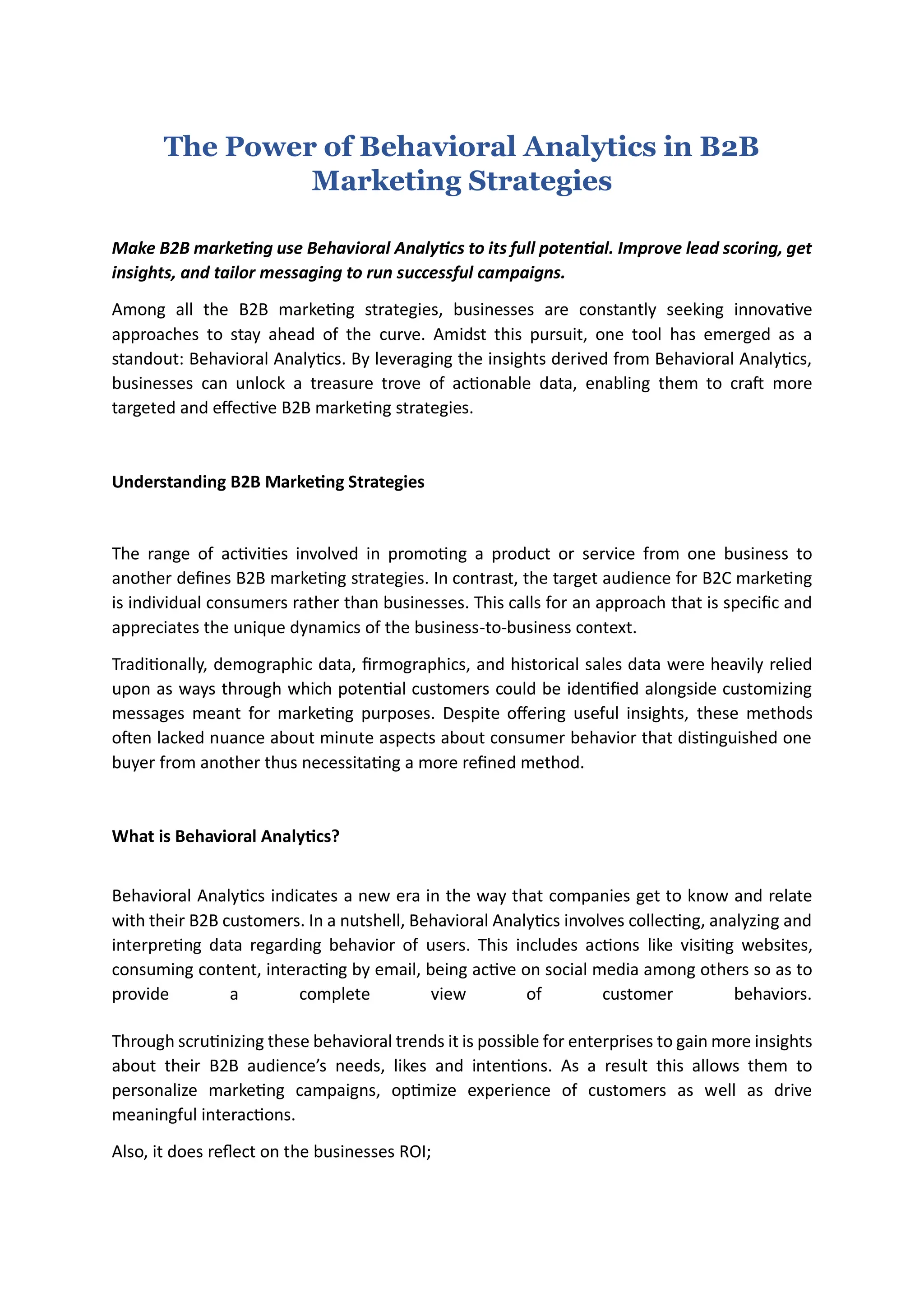 The Power of Behavioral Analytics in B2B Marketing Strategies.pdf