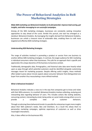 The Power of Behavioral Analytics in B2B Marketing Strategies.pdf