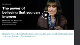 The power of believing that you can improve by Carol Dweck a visual ...