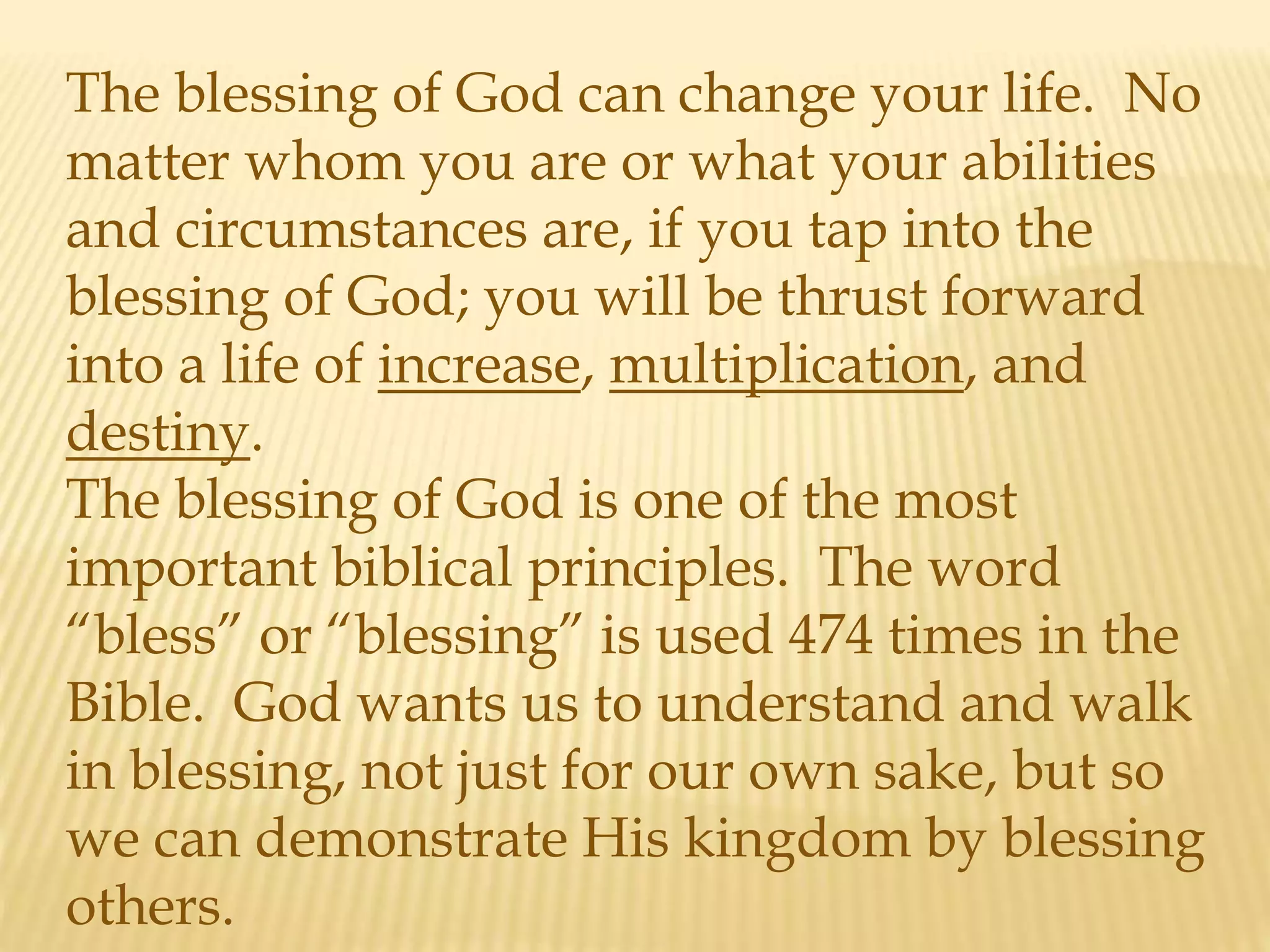 The power of blessing | PPTX