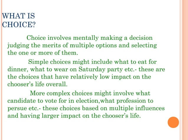 The power of choice ppt | PPT