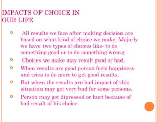 The power of choice ppt | PPT