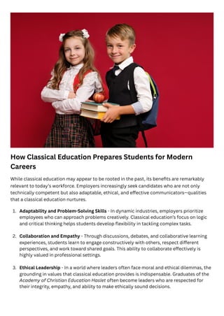 The Power of Classical Education Preparing Students for Modern ...