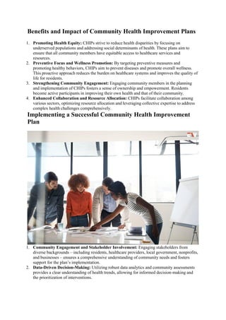 The Power of Community Health Improvement Plans: Building Healthier Futures Together ...