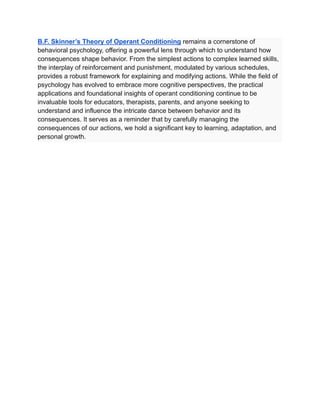 The Power of Consequence_ Applying Operant Conditioning Principles for ...
