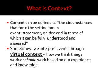 The power of context presentation 1 | PPTX