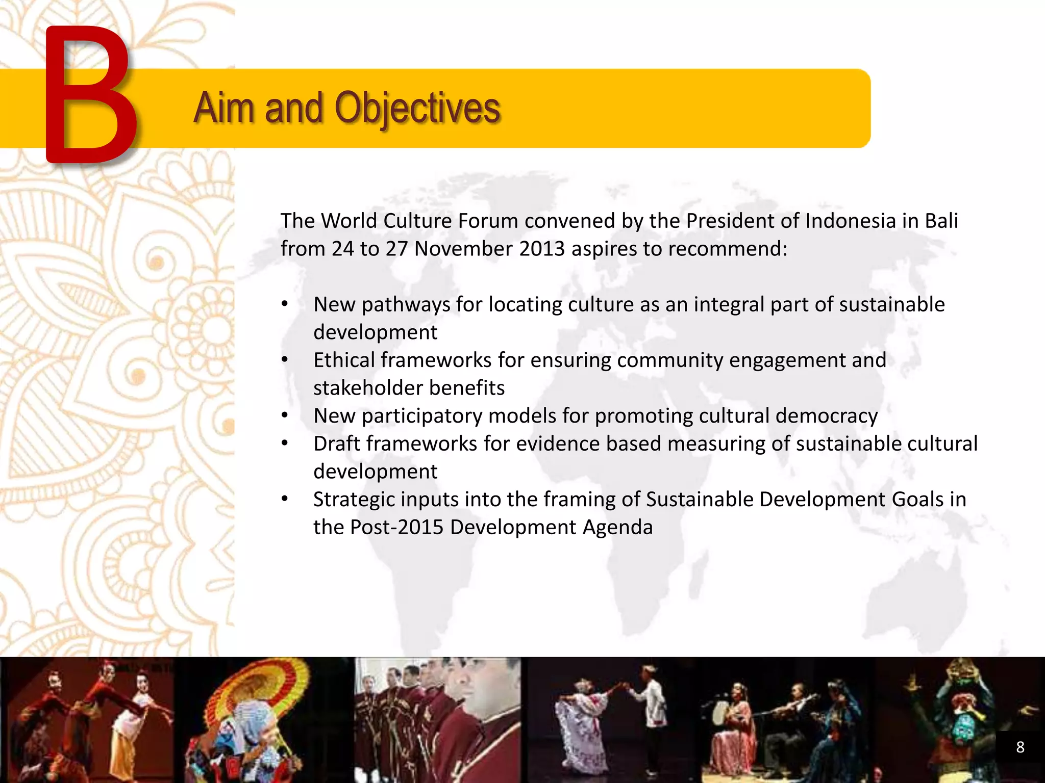 World Culture Forum: The Power of Culture in Sustainable Development | PPTX