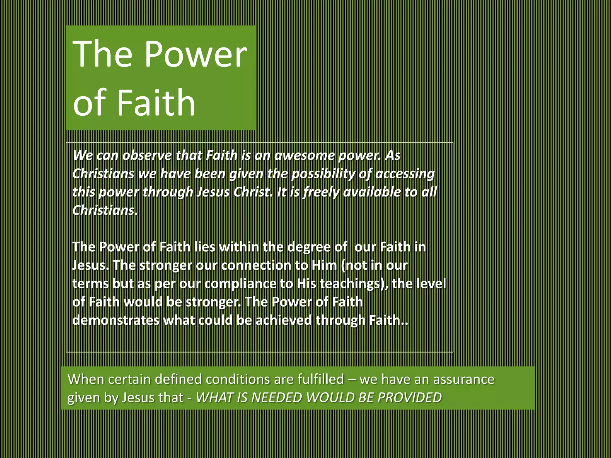 The Power of Faith | PPTX