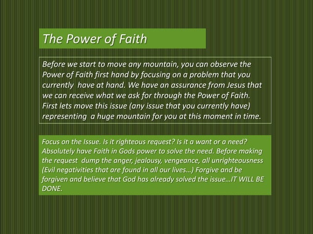 The Power of Faith | PPTX | Christianity | Religion & Spirituality