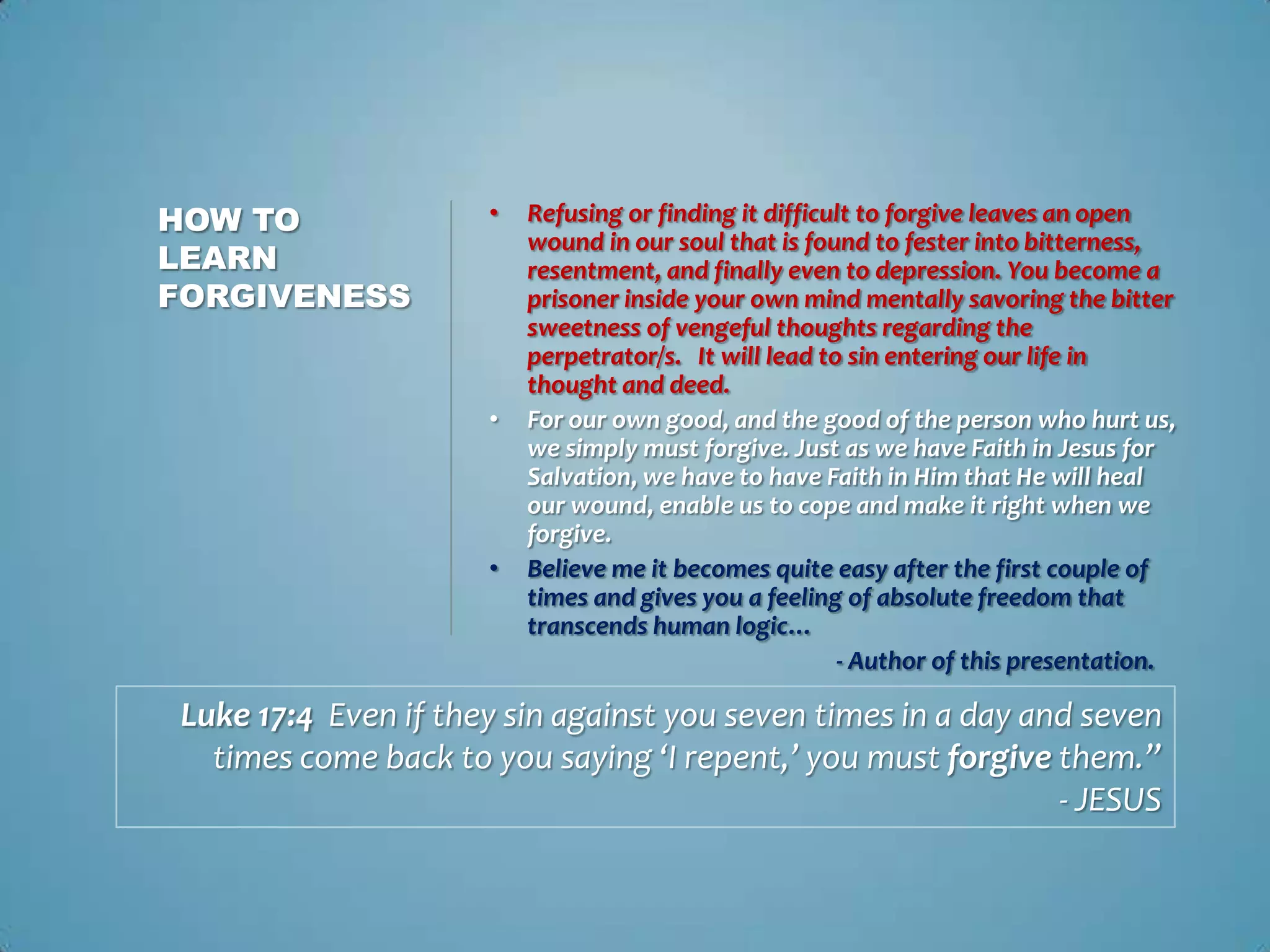 The Power of Forgiveness | PPTX