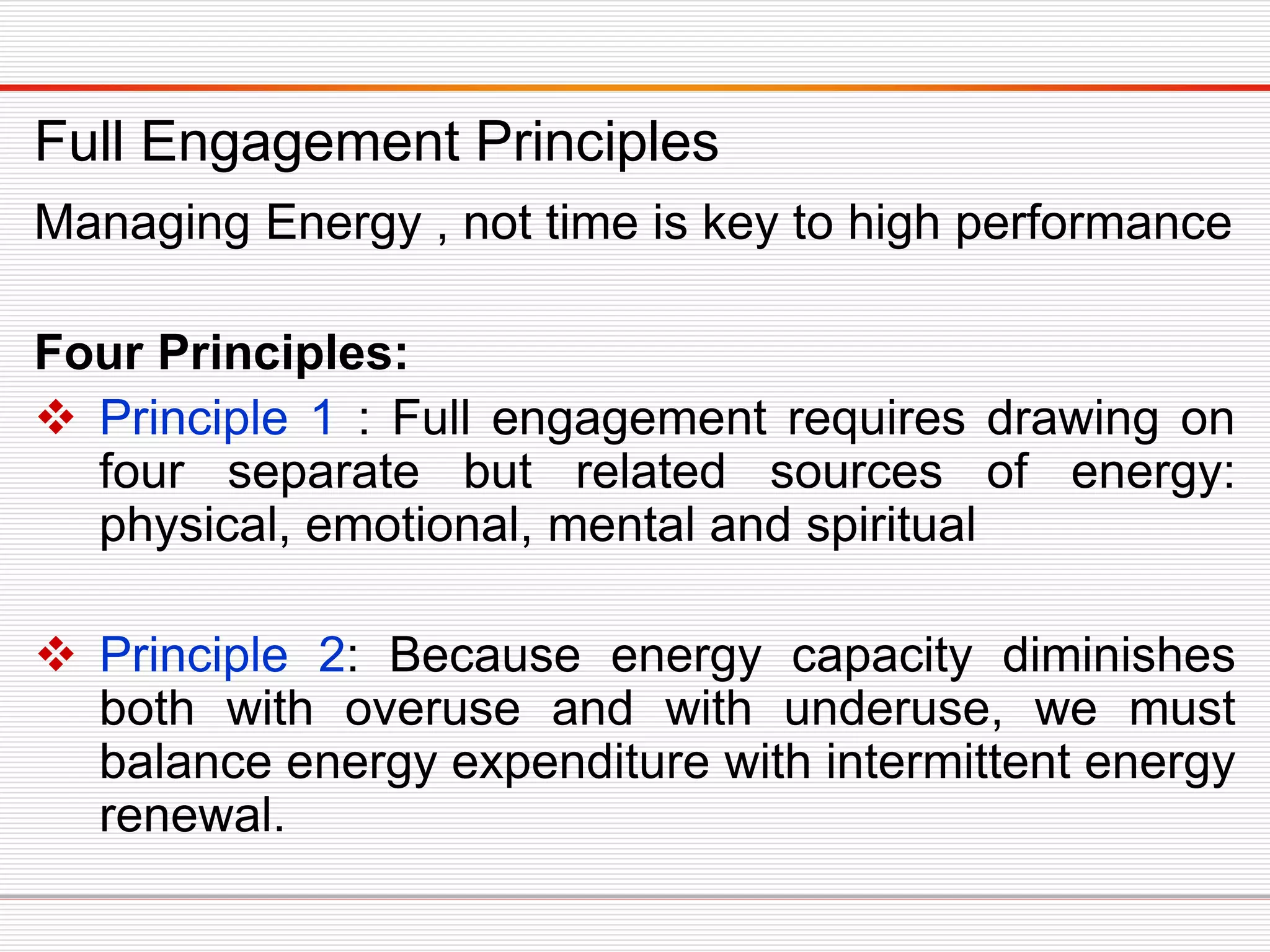 The Power Of Full Engagement | PDF