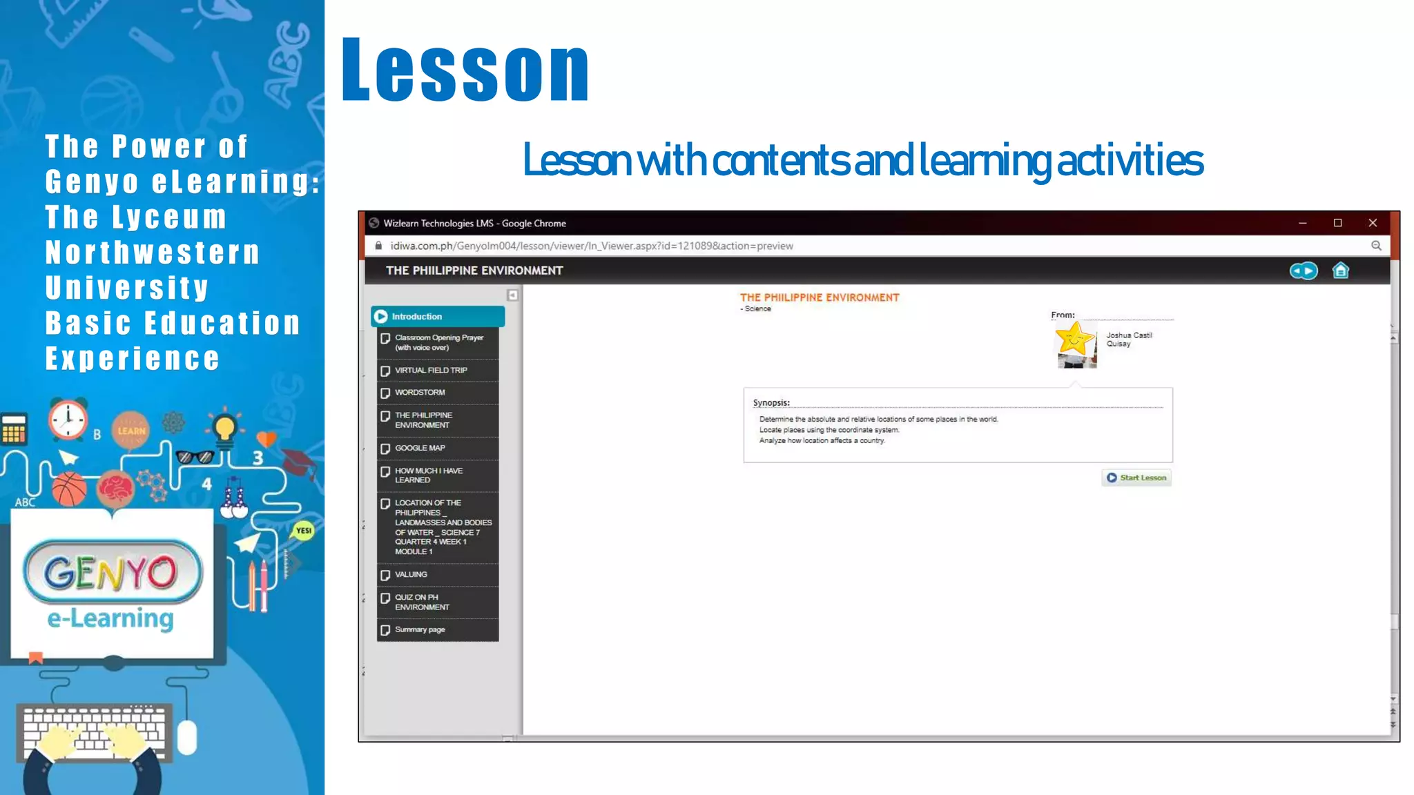 The Power of Genyo eLearning- The Lyceum Northwestern University Basic ...