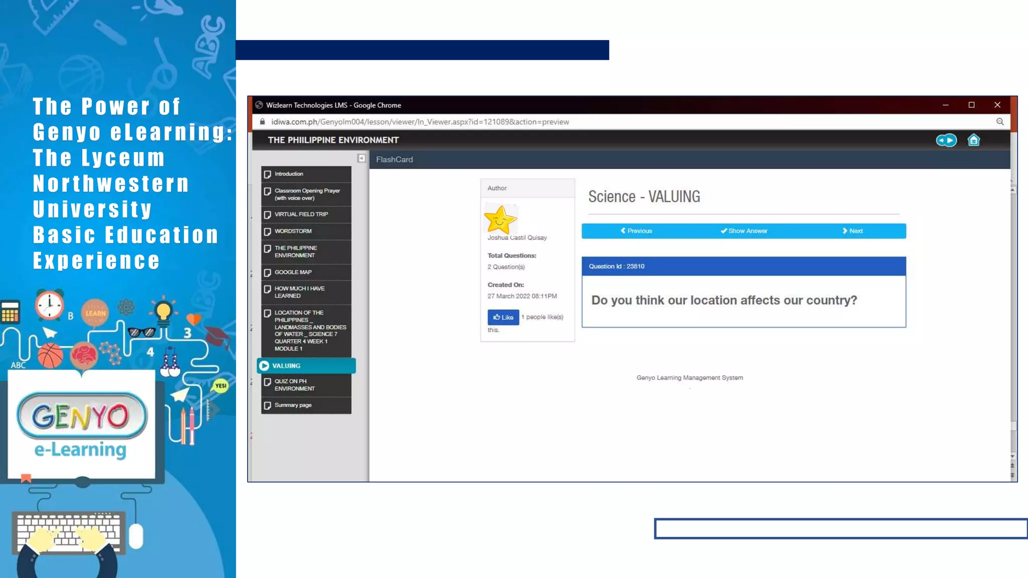 The Power of Genyo eLearning- The Lyceum Northwestern University Basic ...