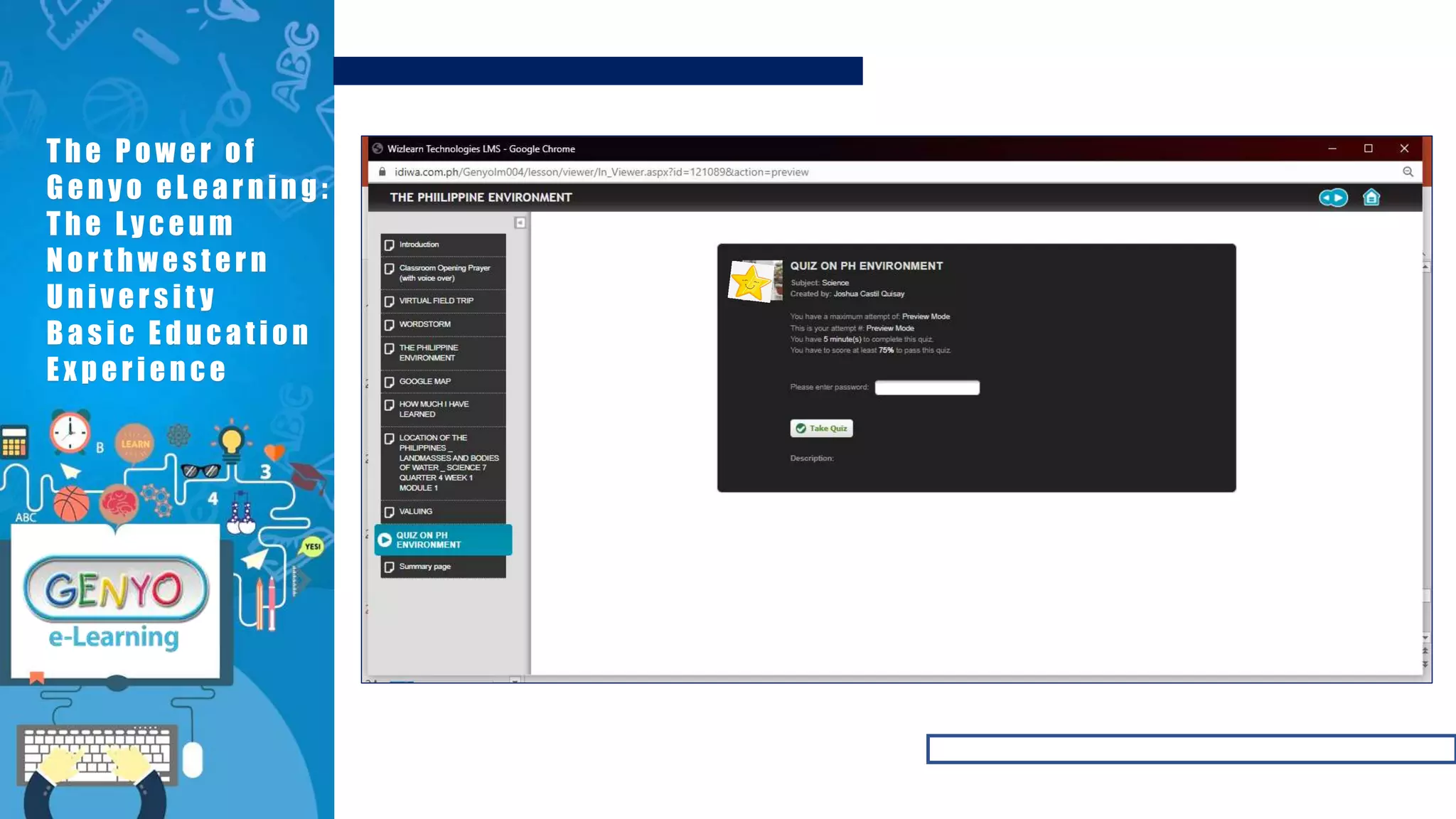 The Power of Genyo eLearning- The Lyceum Northwestern University Basic ...