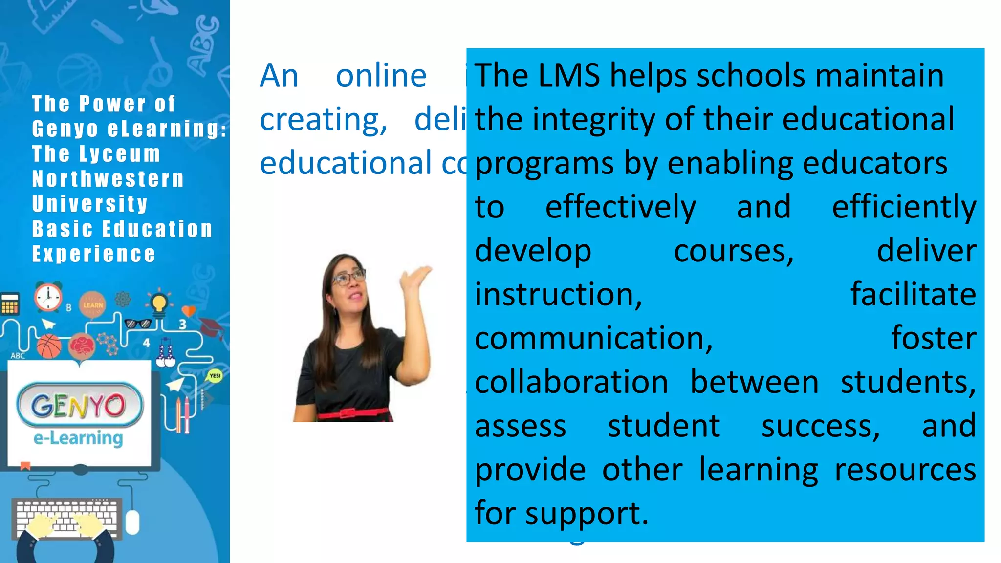 The Power of Genyo eLearning- The Lyceum Northwestern University Basic ...