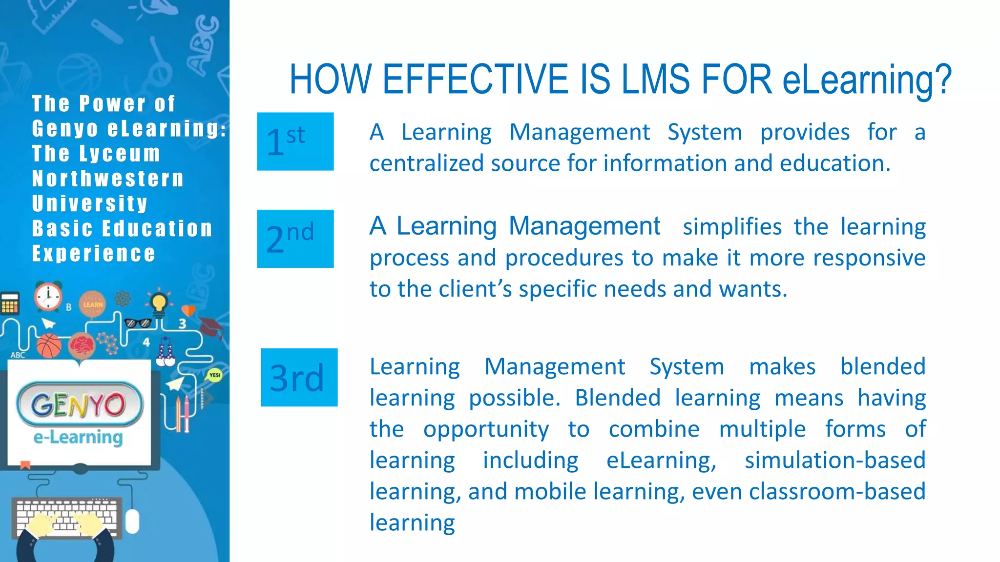 The Power of Genyo eLearning- The Lyceum Northwestern University Basic ...