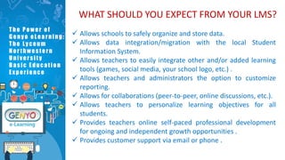 The Power of Genyo eLearning- The Lyceum Northwestern University Basic ...