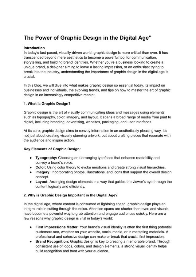 The Power of Graphic Design in the Digital Age | PDF | Free Download
