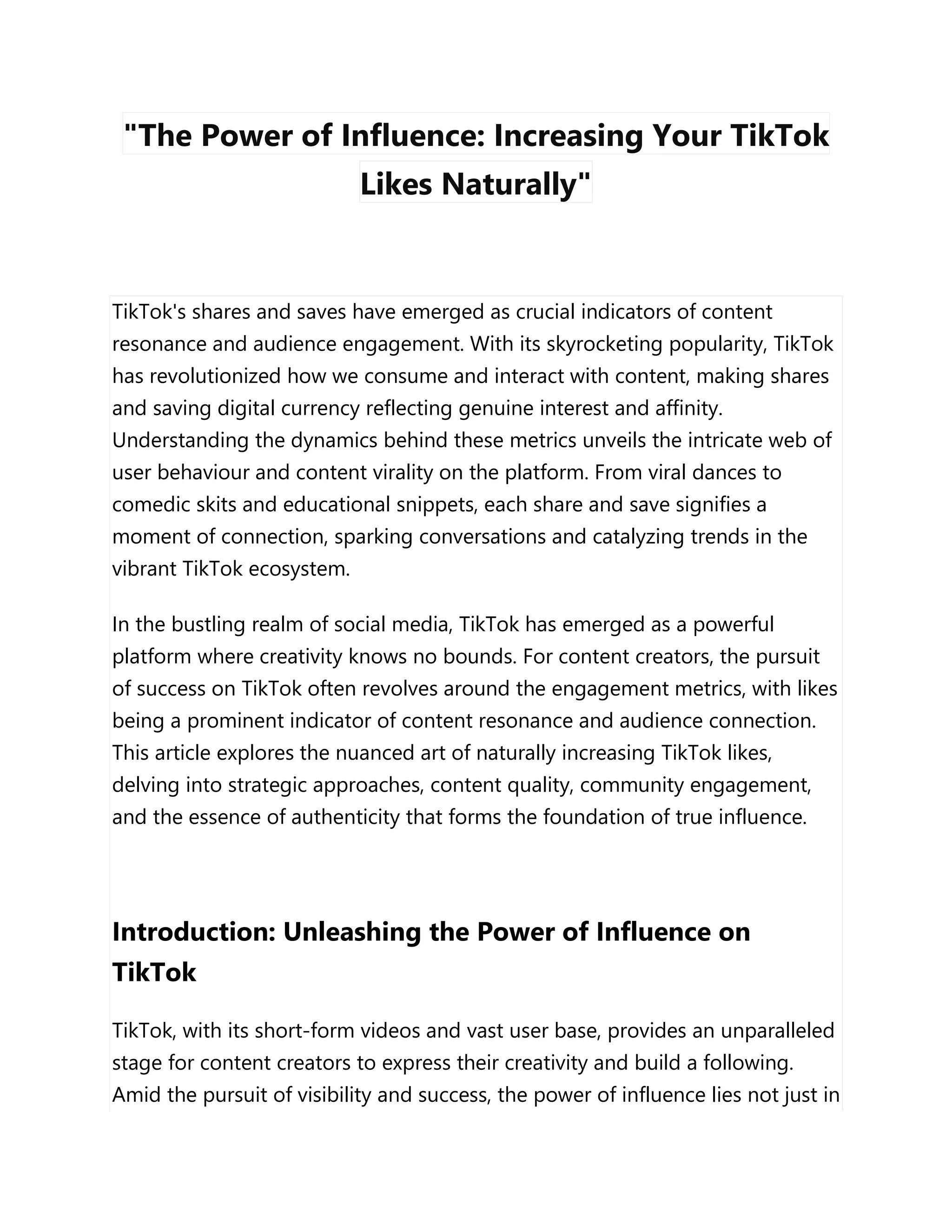 The Power of Influence: Increasing Your TikTok Likes Naturally .pdf