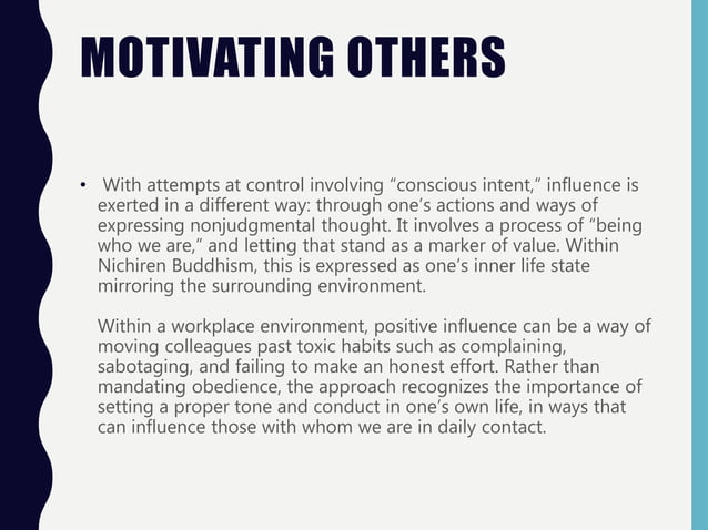 The Power of Influence in Motivating Others | PPTX