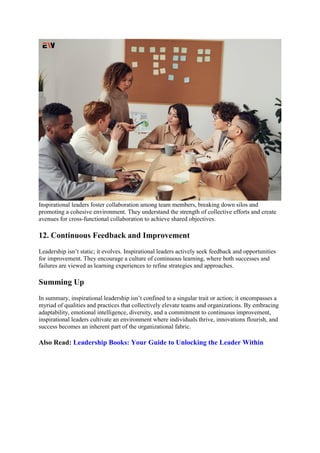 Inspirational Leadership in Transforming Teams and Organizations ...