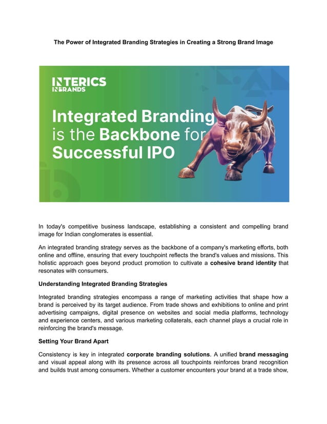 The Power of Integrated Branding Strategies in Creating a Strong Brand ...