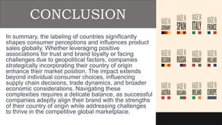 THE POWER OF LABELLING : How Country of Origin affects sales | PPTX
