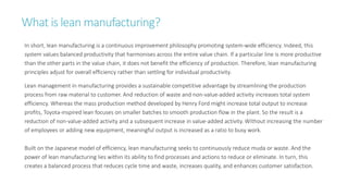 The power of lean manufacturing | PPTX | Manufacturing Industry ...