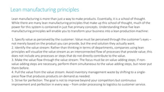 The power of lean manufacturing | PPTX | Manufacturing Industry ...