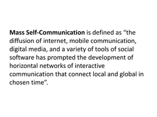 The power of mass self communication in national disaster | PPT