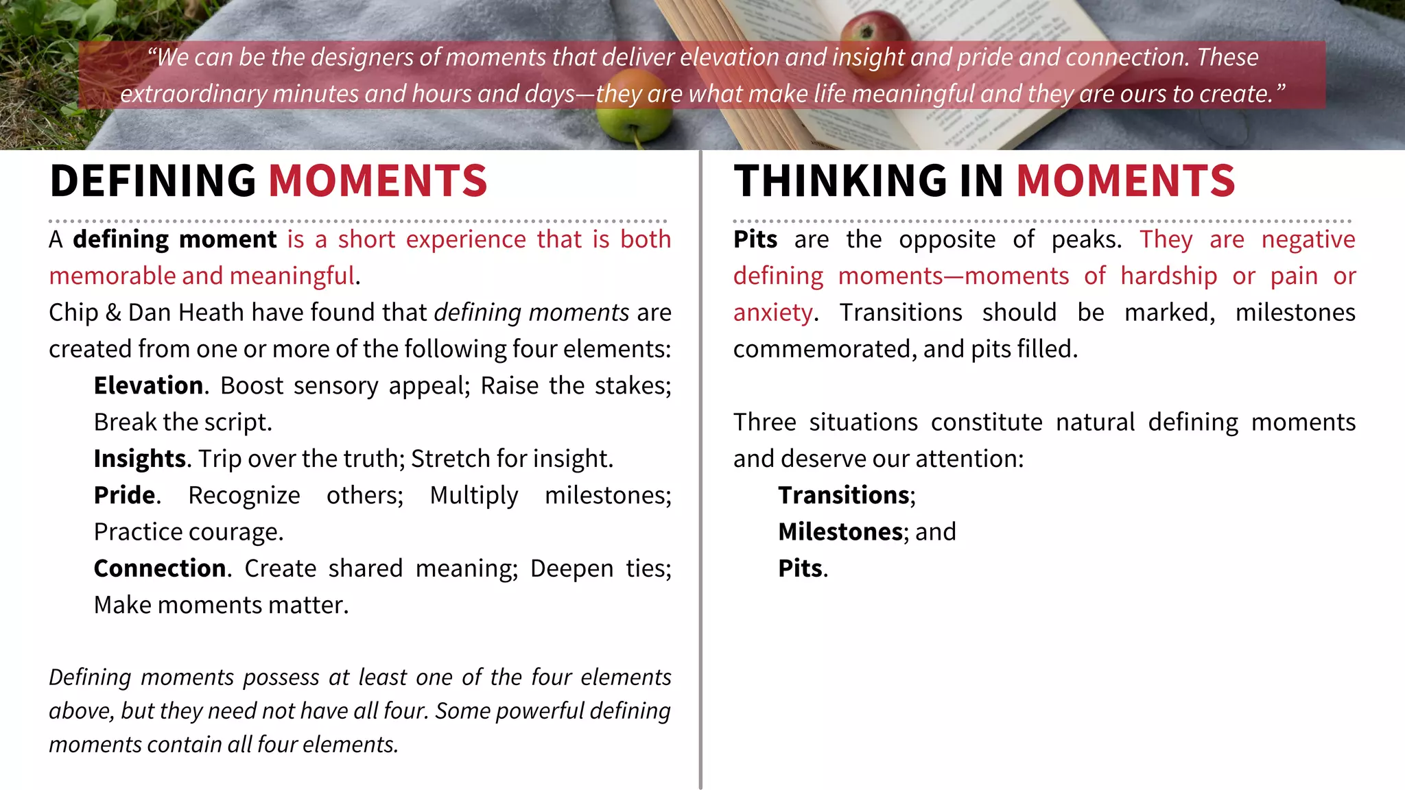 The Power of Moments Book Exploration by Laurie Hawkins | PDF