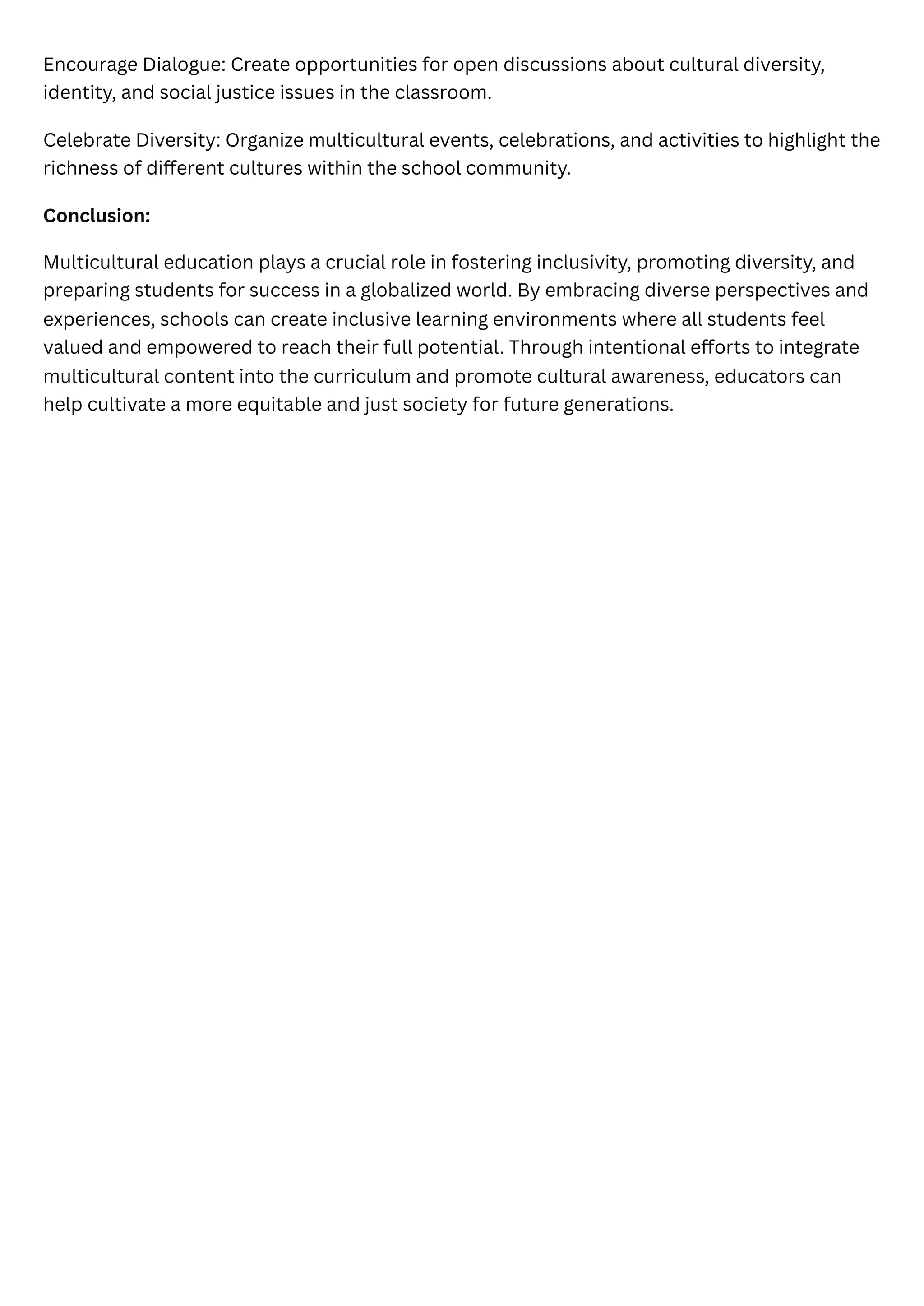 The Power of Multicultural Education Fostering Inclusivity and ...